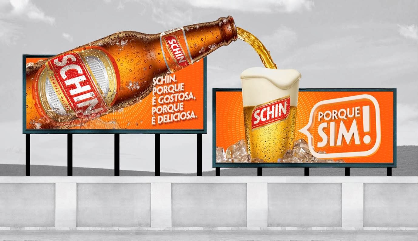 Tabuleiro Publicitário: Schin inova e lança outdoor com líquido