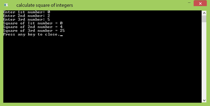 Calculate Square of 3 input integers using function and pointers | C ...