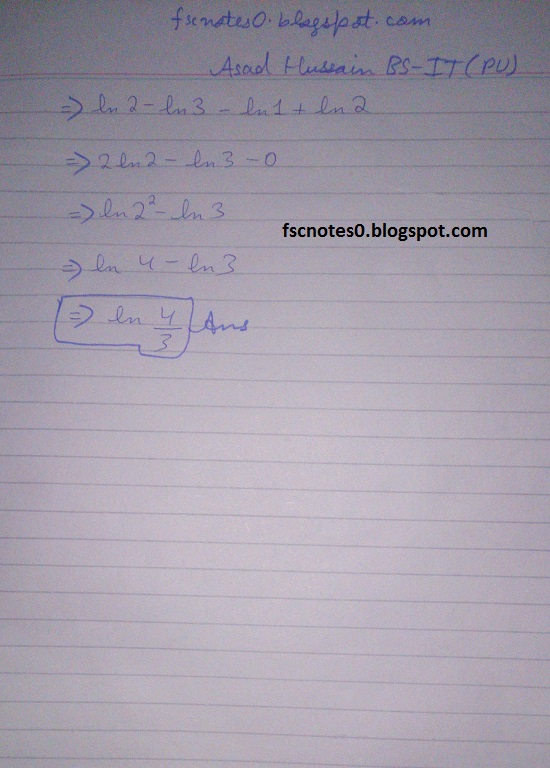 FSc ICS Notes Math Part 2 Chapter 3 Integration Exercise 3.6 question ...