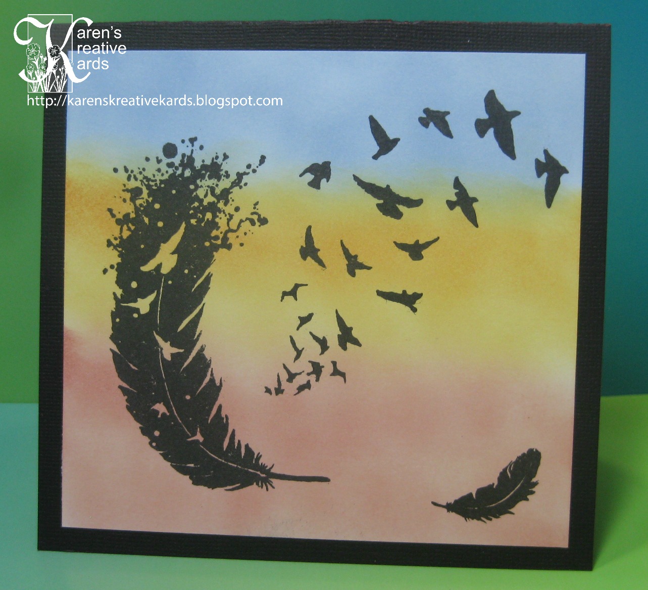 Karen's Kreative Kards: Feather Pop up Card