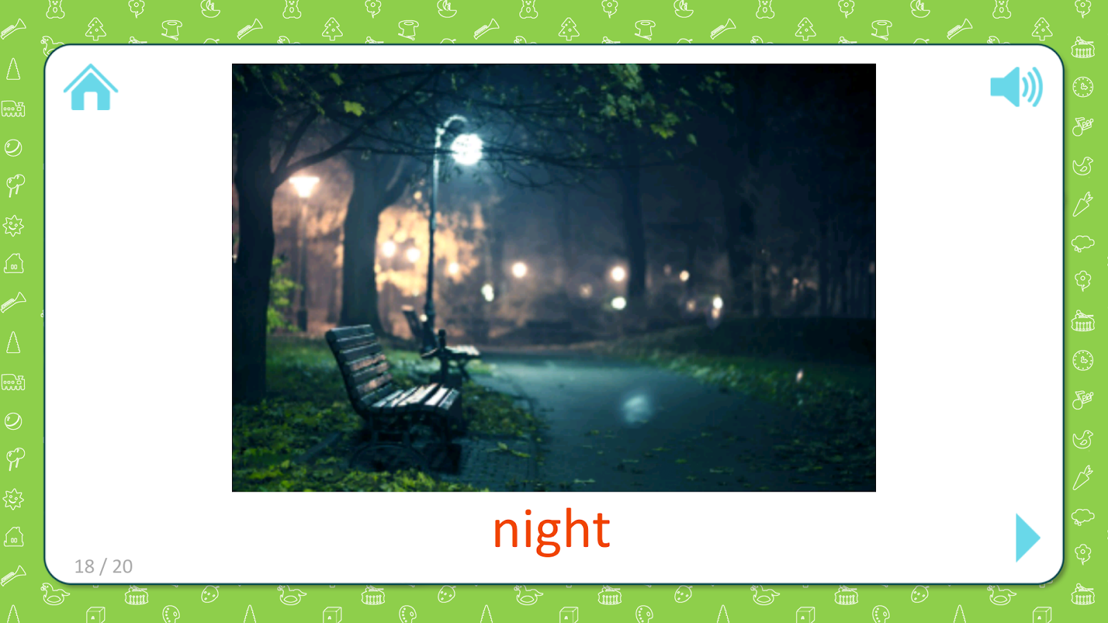 FlashCards For Kids: Night - Weather And Seasons - Flashcards for Kids