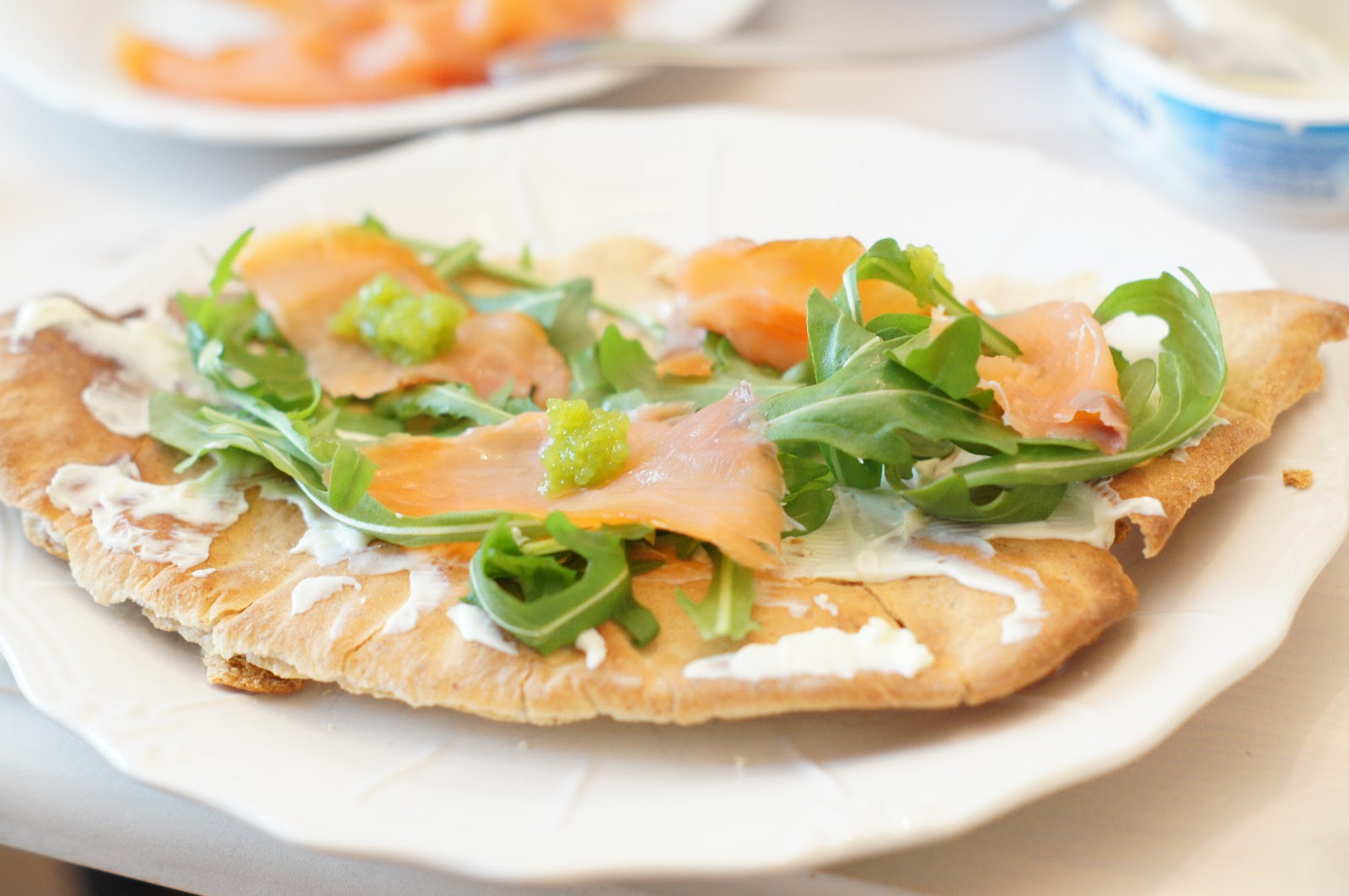 Coco & Co: Pizza med røget laks og wasabi