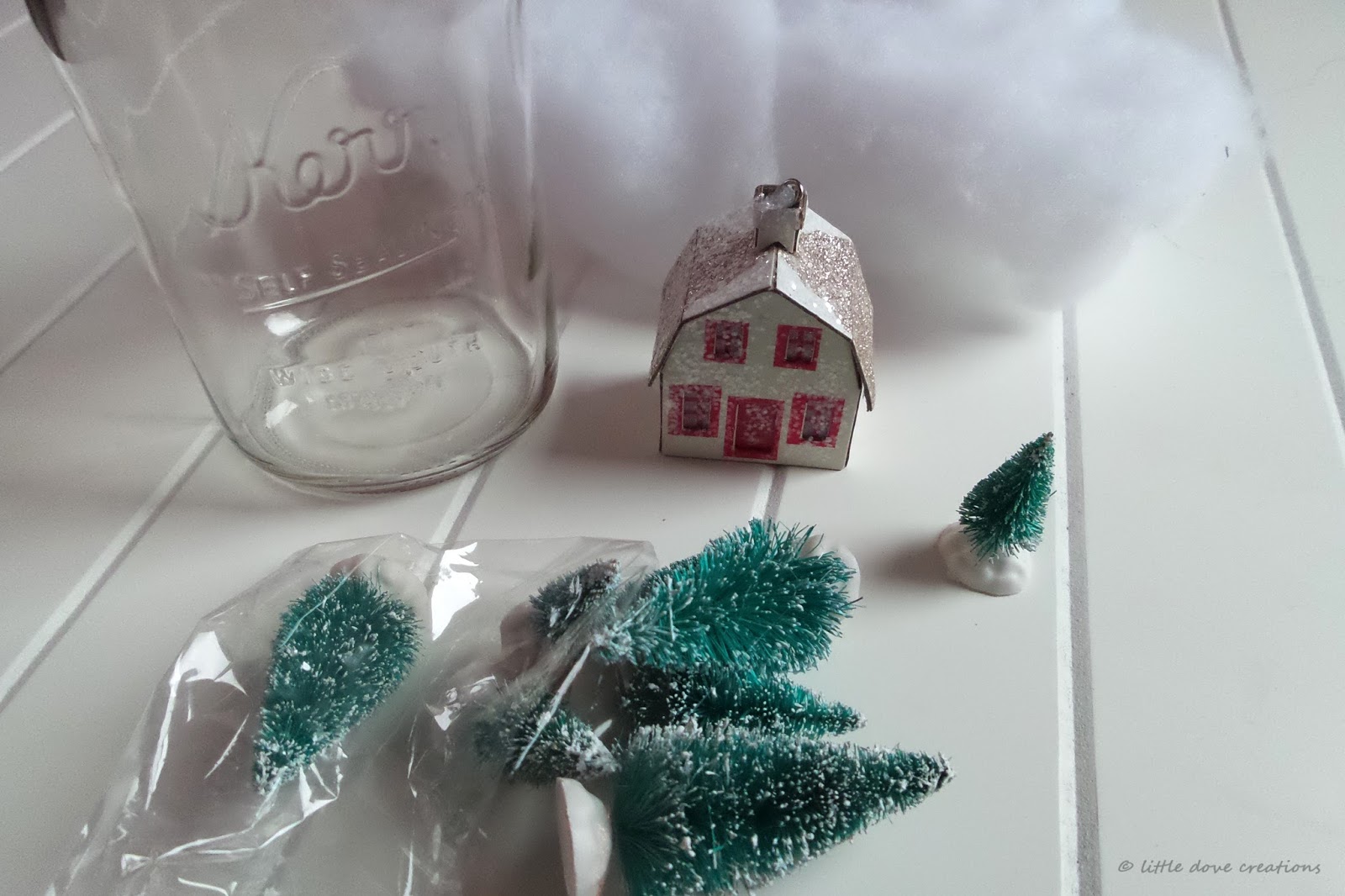 Little Dove Creations: snow scene in a jar