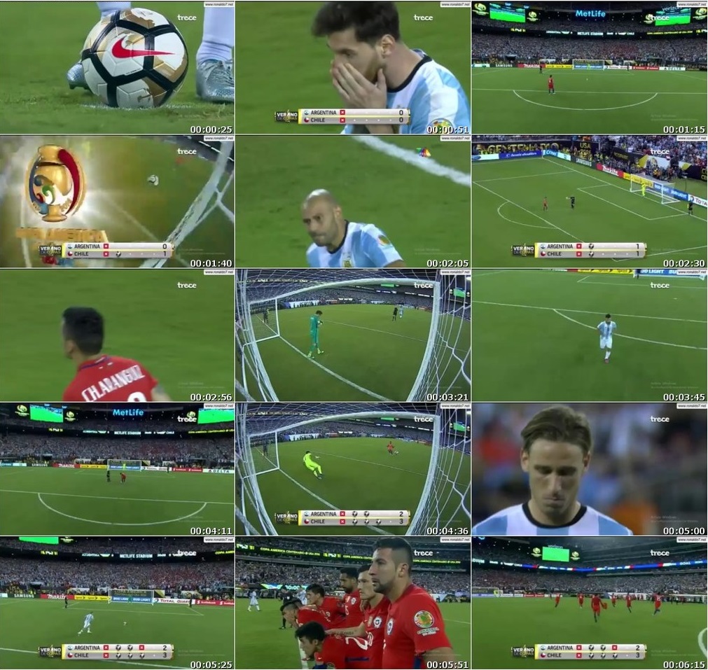 Argentina Vs Chile 2-4 Final Copa America Penalty Highlights (2016) HD ...