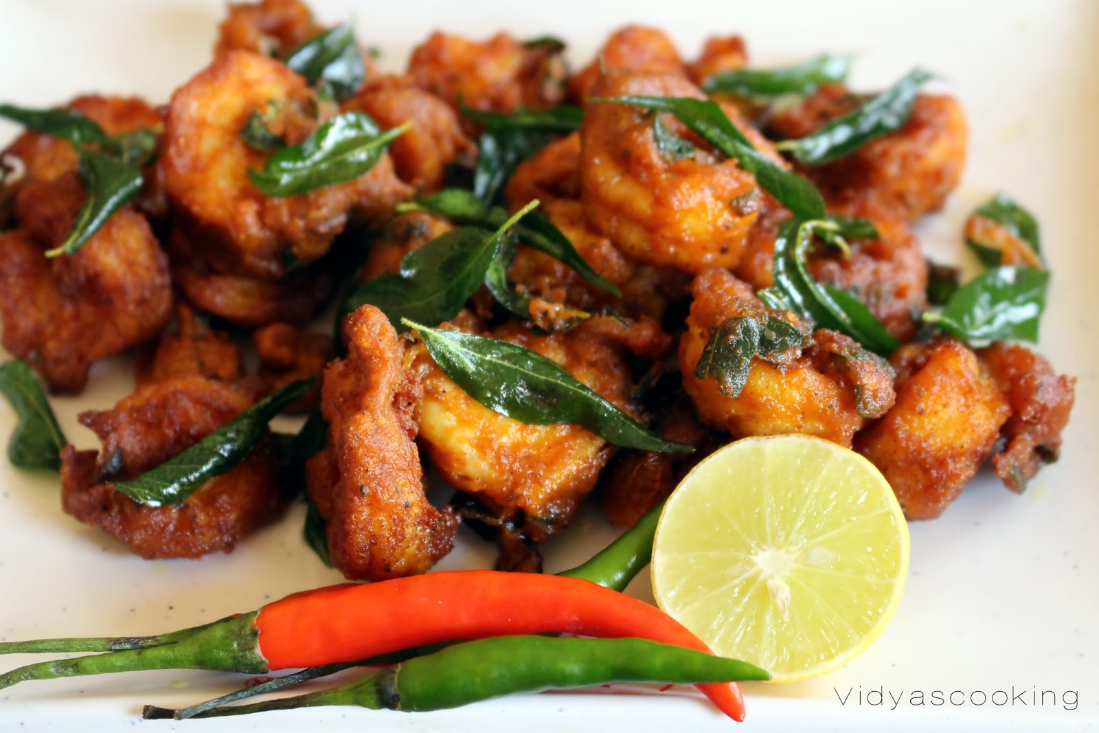 Crunchy Karuvepilla Eral (Curry Leaf Fried Prawns)