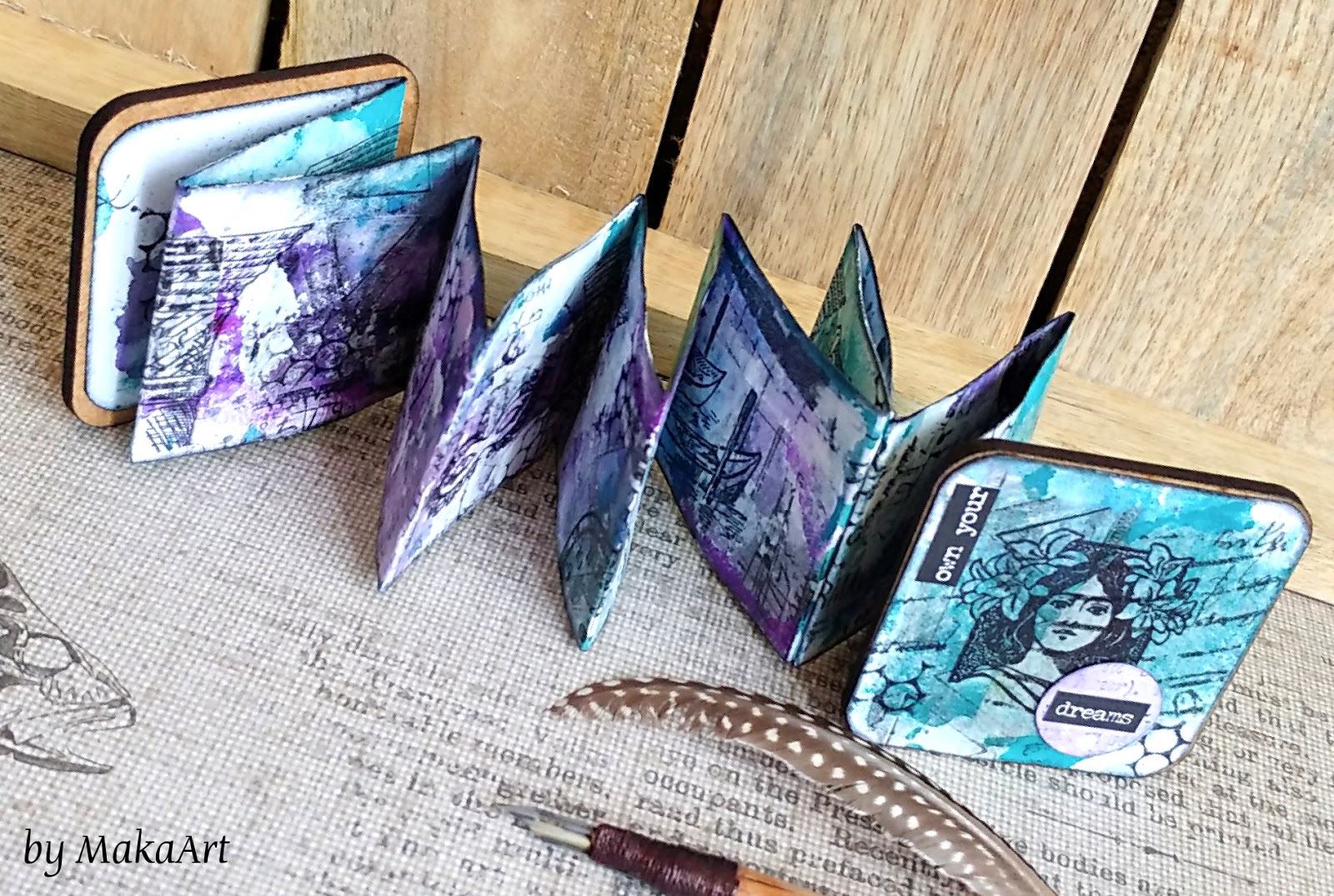 My journey through the mixed media world...: Accordion fold mini book ...