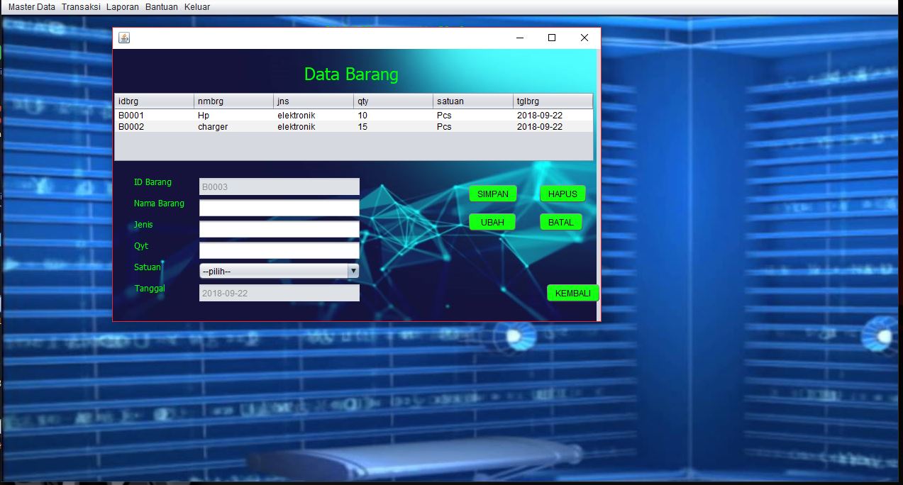 Program Inventory Barang with Java Netbeans | LAB PROJECT IT Program Inventory Barang with Java Netbeans | LAB PROJECT IT