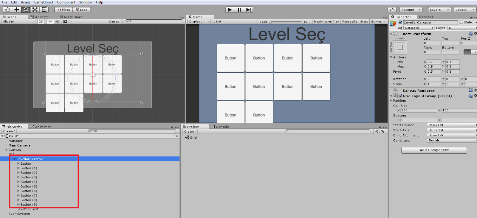 Unity3D Türkçe: Unity Grid Kullanımı ve Boyut Ayarlama Kodu