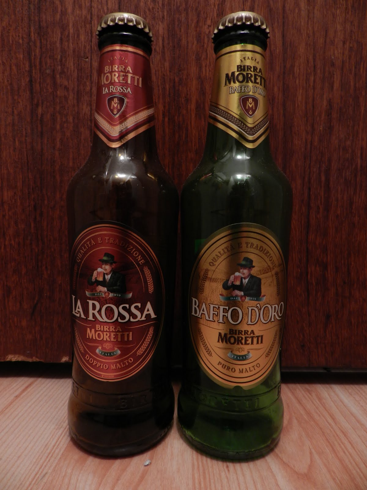 The Beer Bottles Collector: Birra Moretti - La Rossa and Baffo D'Oro
