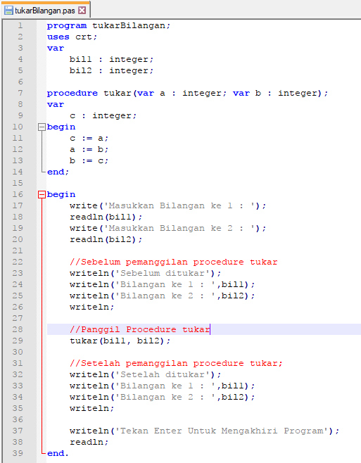 Penulisan Function dan Procedure Pada Pascal - 4 Engineering