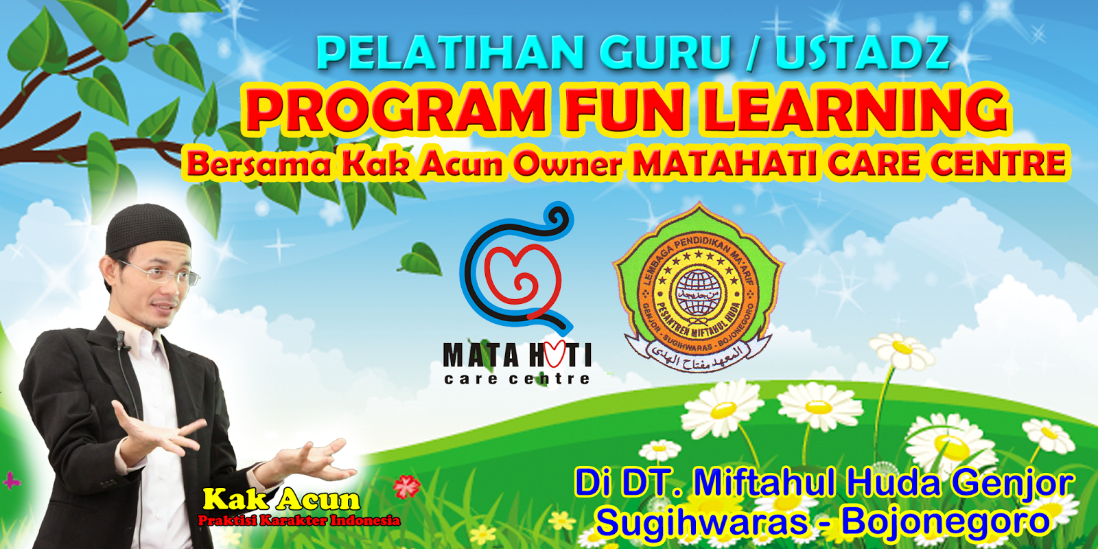 BROSUR PELATIHAN GURU FUN LEARNING OLEH KAK ACUN OWNER MATA HATI CARE ...