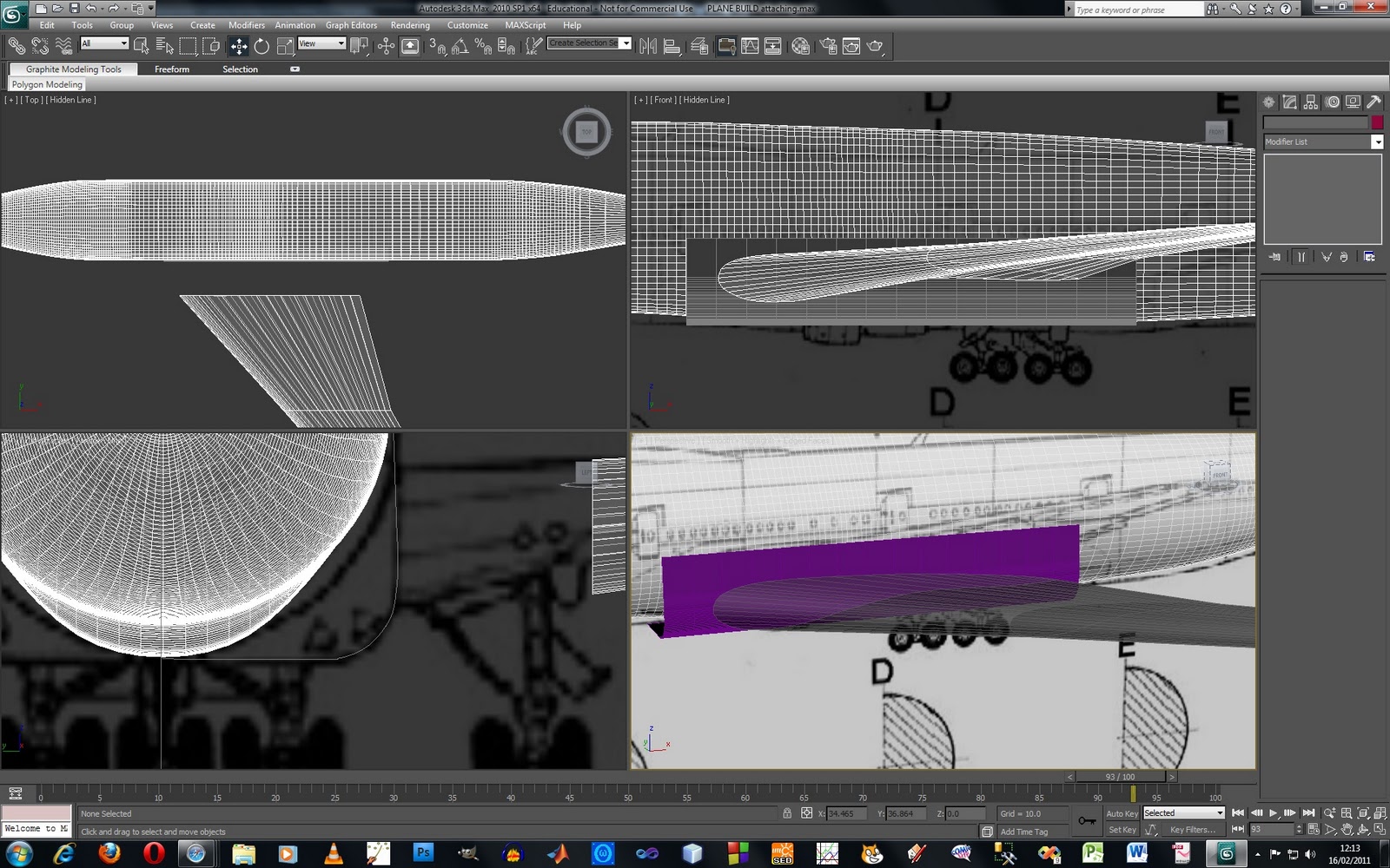 3D Studio max BLOG: Aircraft build - Attaching wing