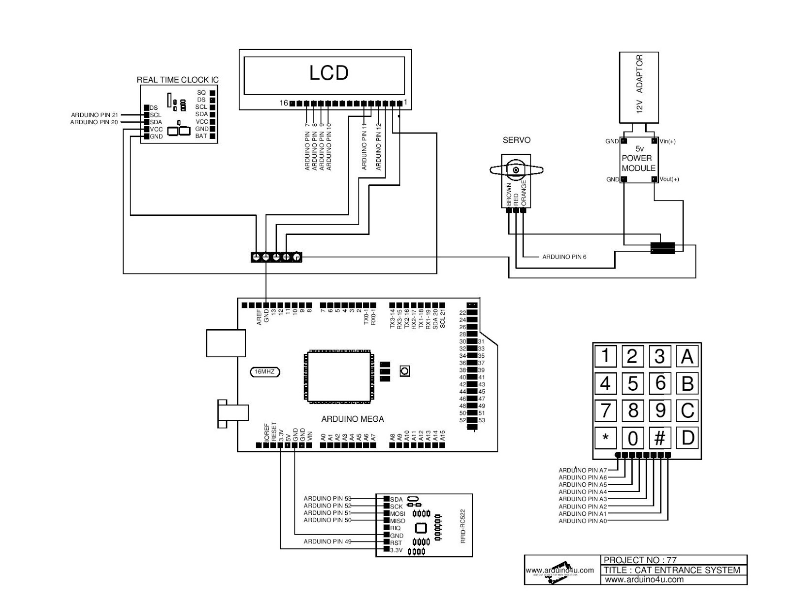 Projek Elektronik Arduino4u.com: 77. Pet entrance system
