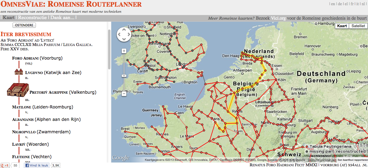 Romeinse routeplanner