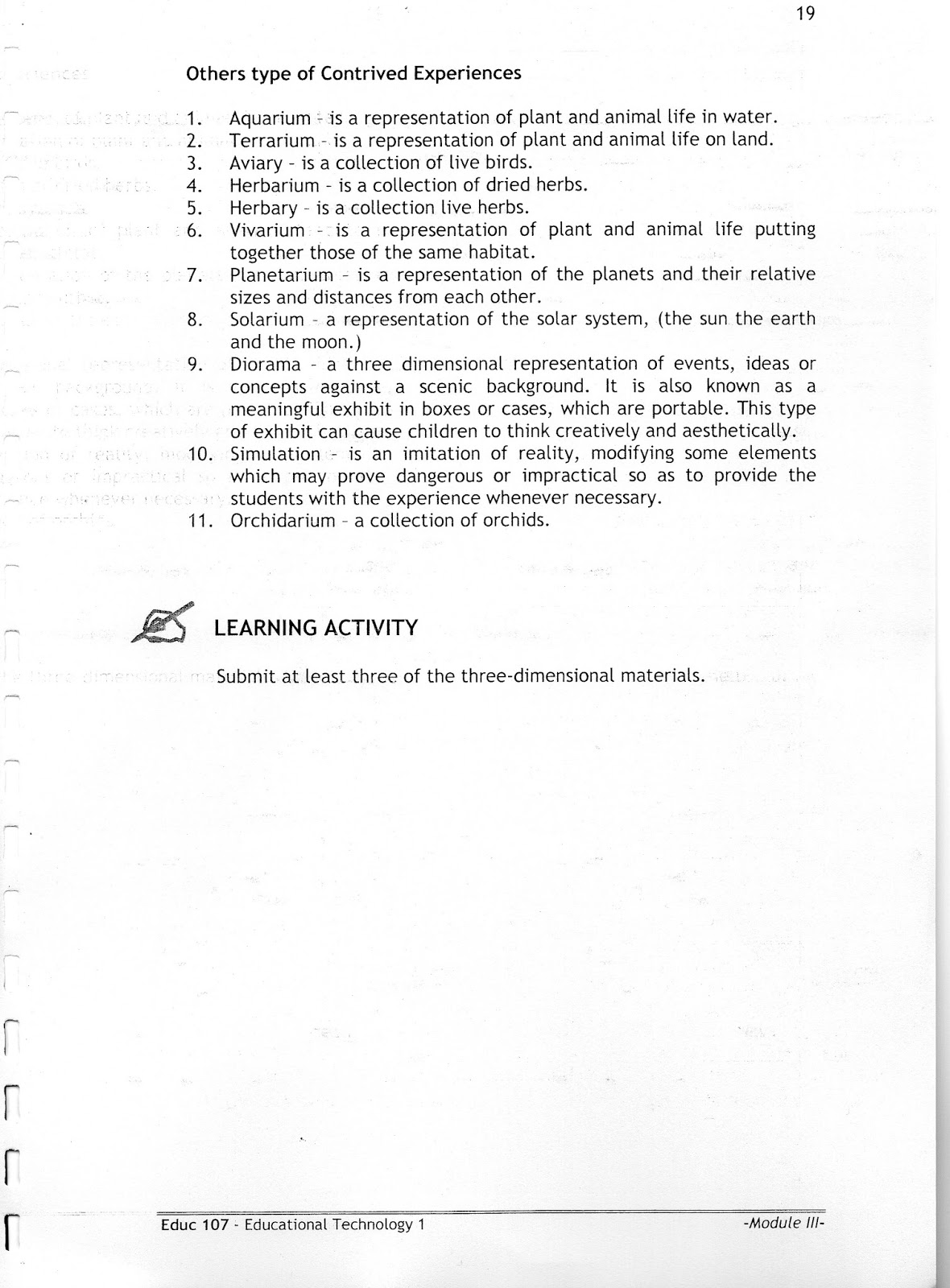 Dmmmsu Ous Ed Tech 1 M3 Lesson 5 Three Dimensional Instructional Materials