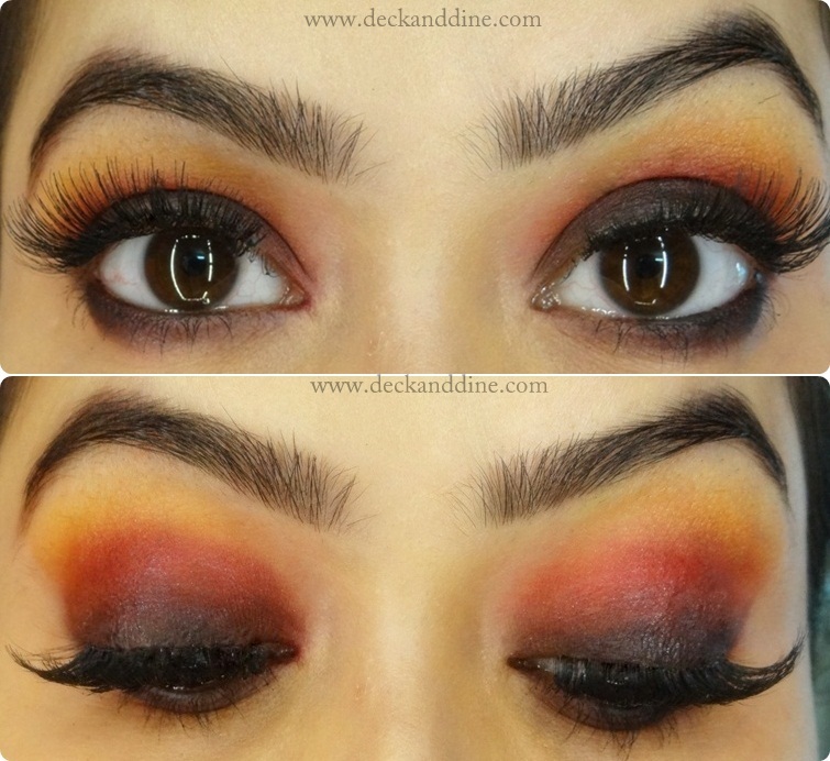 Step by Step Tutorial: Autumn Burnt Red-Yellow-Black Eye makeup ...