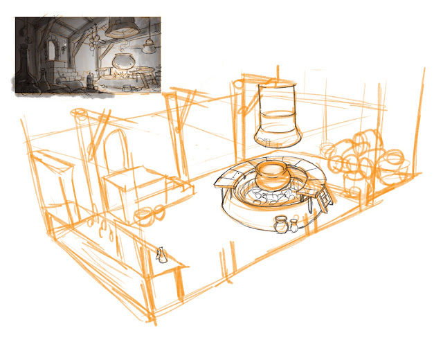 Drawing For Animation: Lesson 11 - Isometric views and colored environment