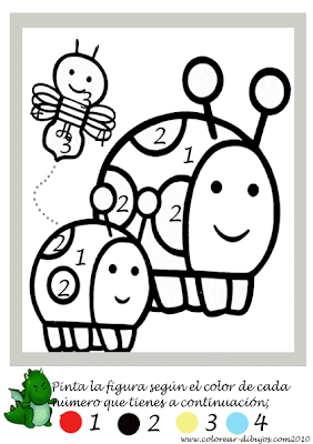 EL RINCÓN DE LOS PEQUES: COLOREAR POR NÚMEROS