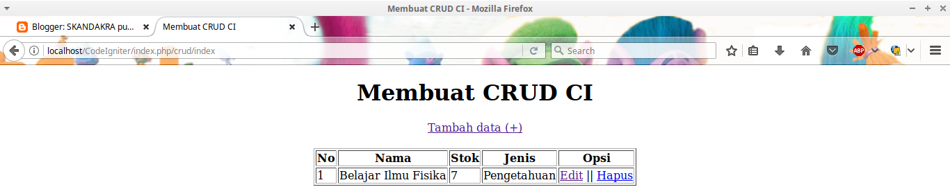 Membuat CRUD didalam Framework CodeIgniter (Update Data) ~ Teknologi Informasi
