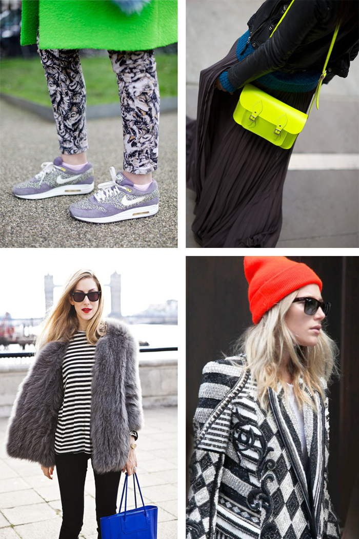 StyleGodis: Inspo: bright-colored accessories