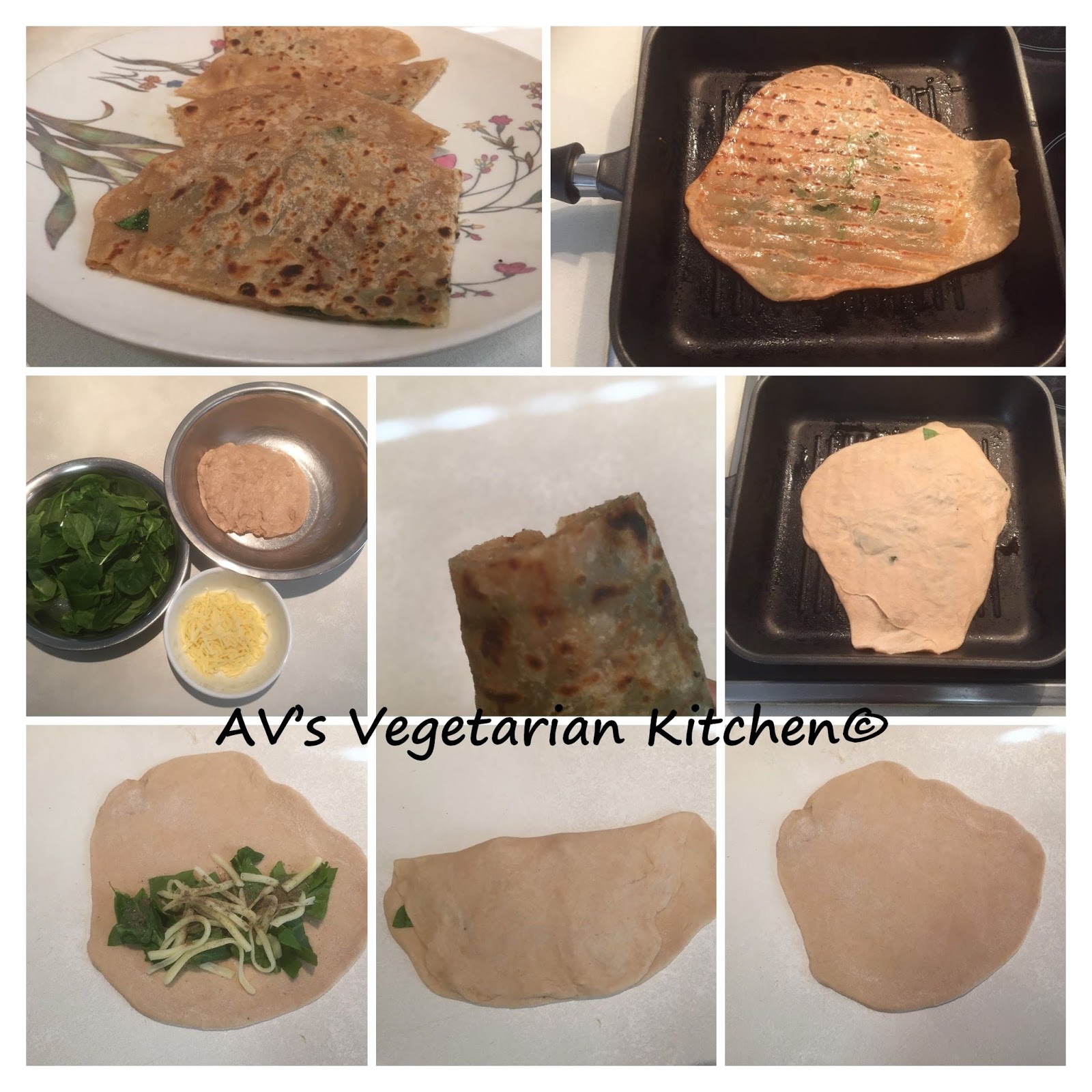 Spinach & Mozzarella Cheese Stuffed ROTI