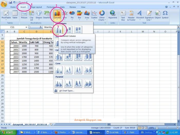 Belajar membuat grafik di Excel | WWW DATA IPTEK | Elektronika ...