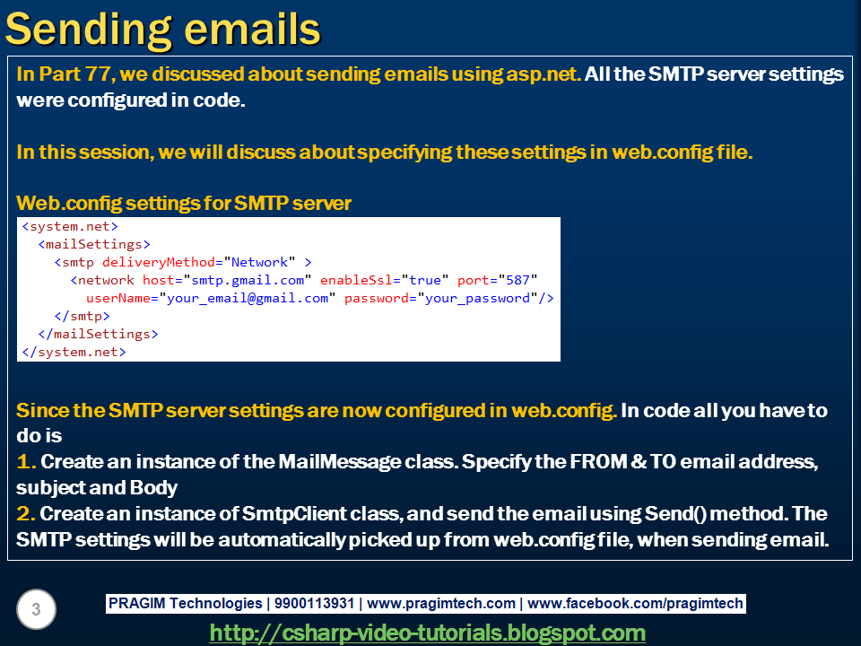 Sql Server Net And C Video Tutorial Part 78 Sending Emails Using Smtp Server Settings From