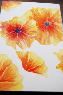 Painting in Trees: Orange Flowers Tutorial Part 2: Stems and Leaves