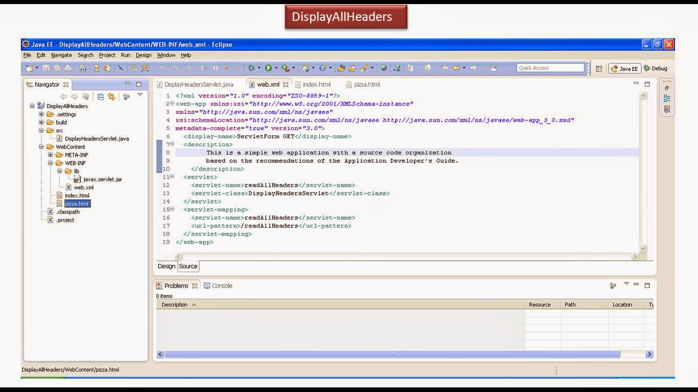 JAVA EE: Servlets : Display HTTP Request and Response headers