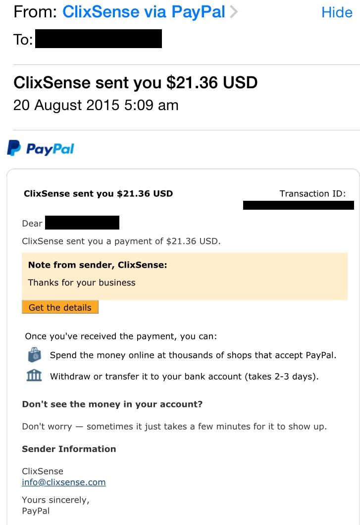 丰の投资之路 J'style Investing Journey: ClixSense 3rd Payment Proof: 第三次ClixSense网赚收入