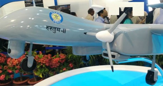 Rustom-2, the unmanned aerial vehicle developed by the Aeronautical ...