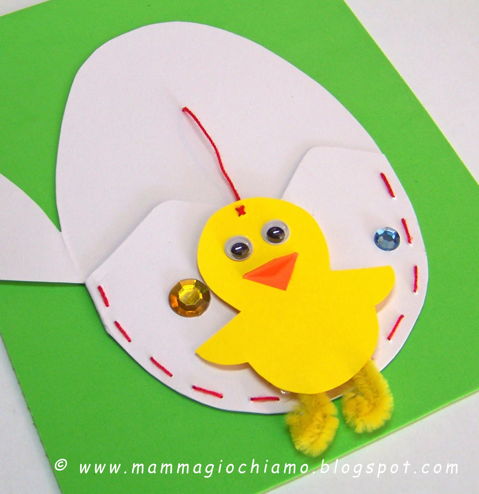MammA GiochiaMo?: Biglietti di Pasqua: il pulcino che esce dall'uovo