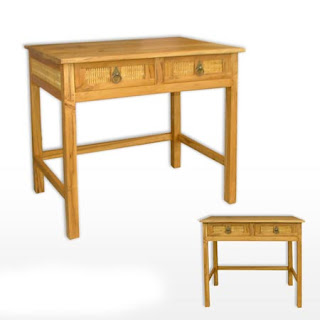 Consul Table 2 Drawer ~ Teak Bamboo Furniture