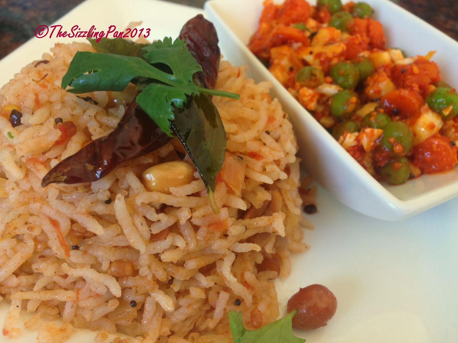 The Sizzling Pan: Tomato Rice and Mixed Vegetable Pickle