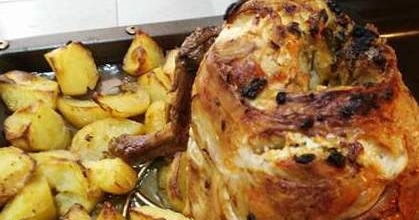 COCINA CON XENA: Pollo sentado o violado, al horno, con fotos del paso ...