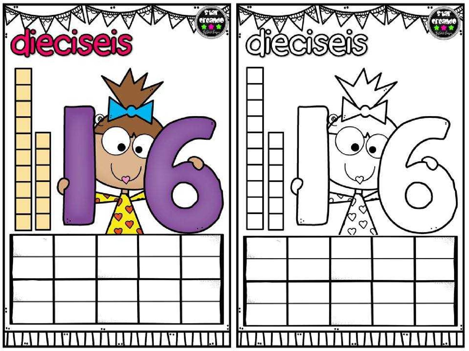 Fichas de Primaria: Cuenta y colorea números del 1 al 20