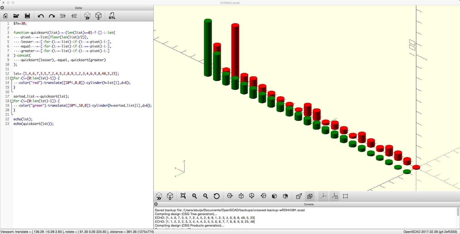 OpenSCAD Essentials: Lists and list manipulation