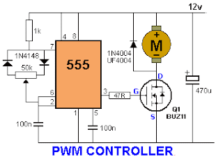 555 timer circuit: PWM Controller 555 timer circuits