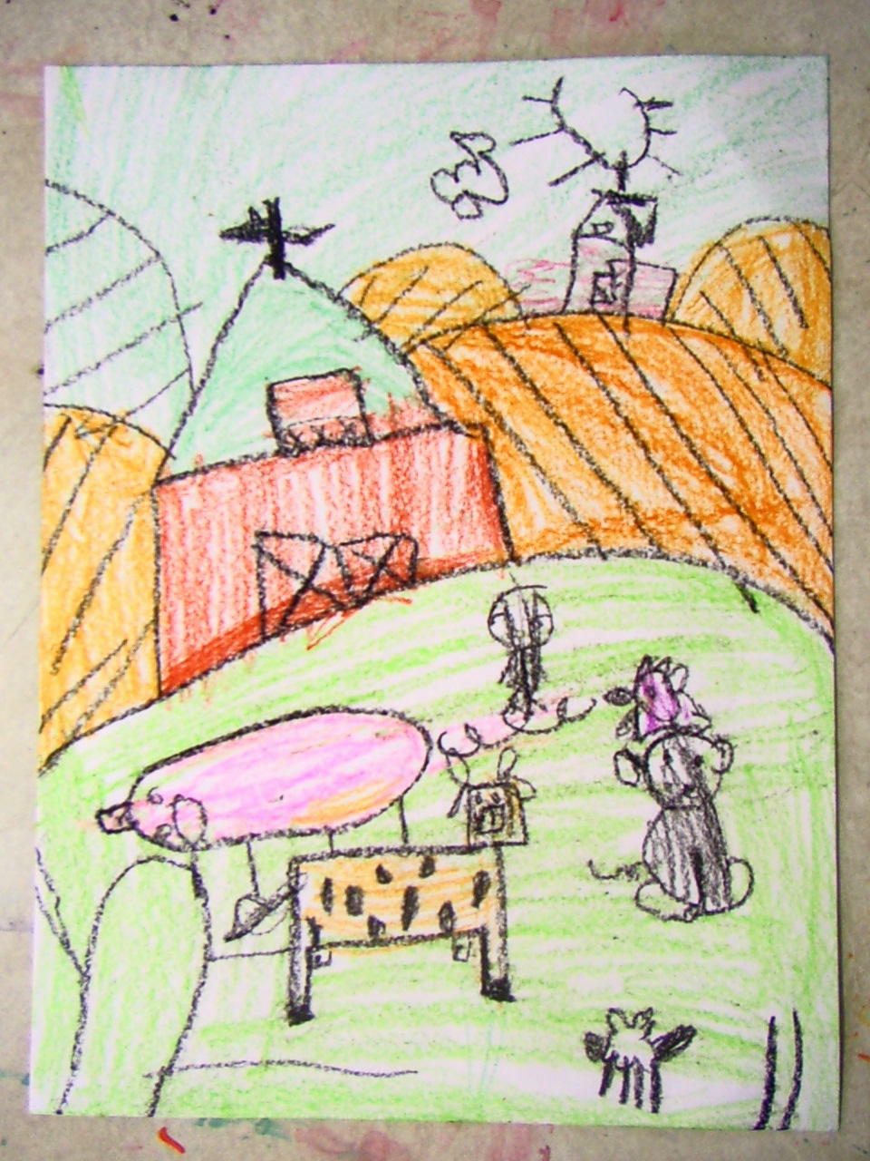 Primary Art: 1st grade farm