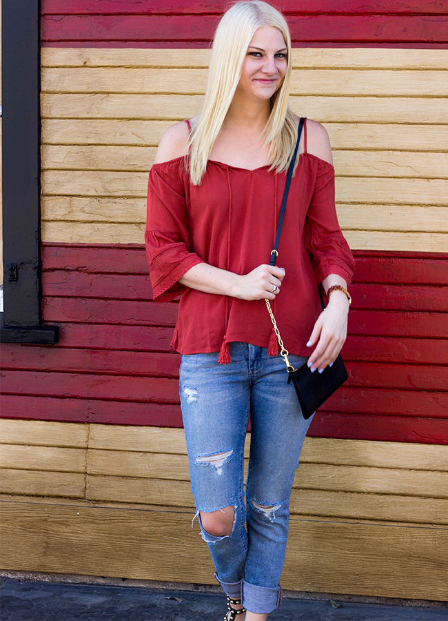 Stylish Outfit: The Perfect Fall Off The Shoulder Top — Stylelista ...