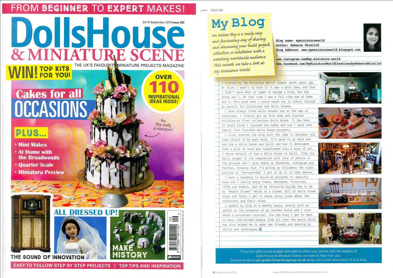My Miniature World: My Miniature World Blog featured on September's DHMS