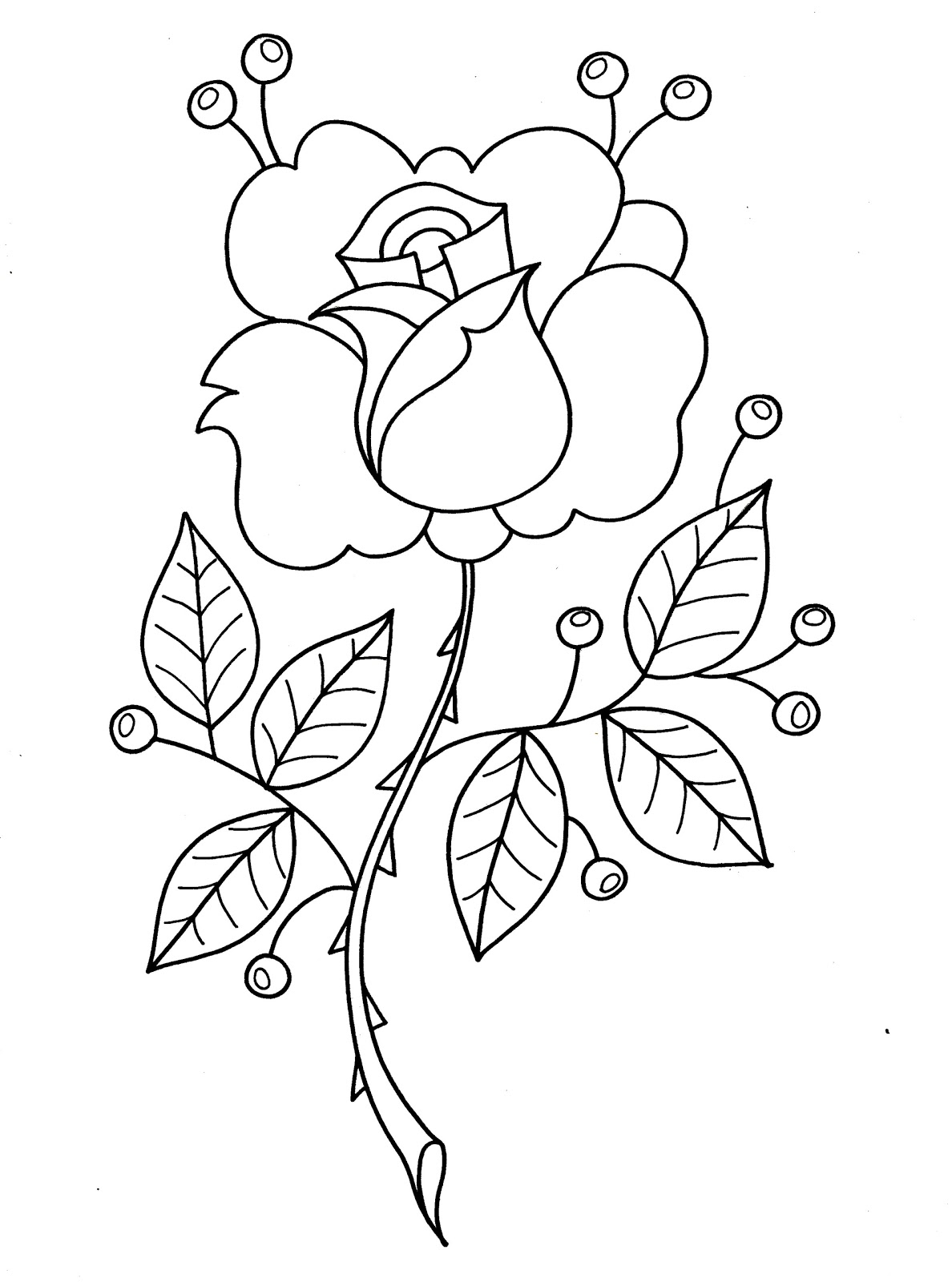 El Rincón de las Melli: Rosa para colorear