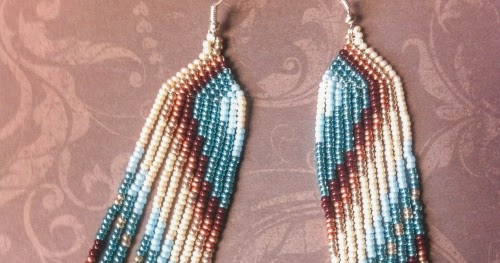 Diagonally Patterned Native American Style Beaded Earrings Tutorial ...