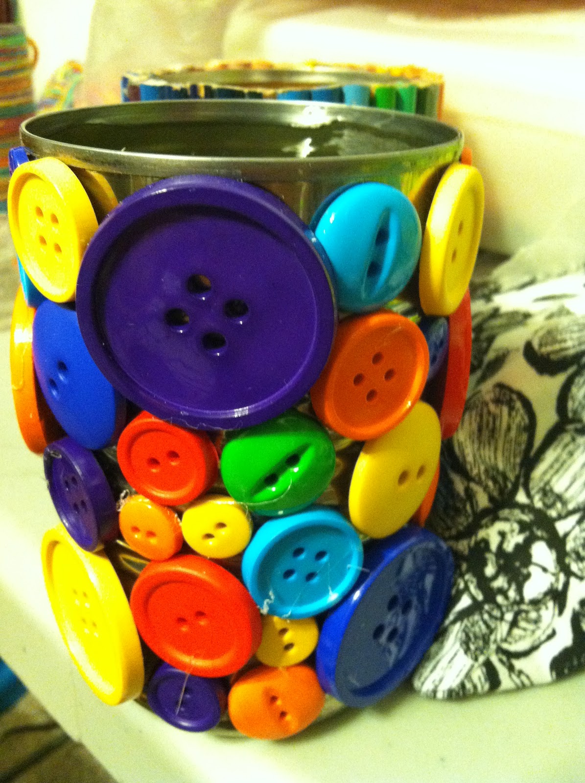 Crafting with Natalie: Button covered can