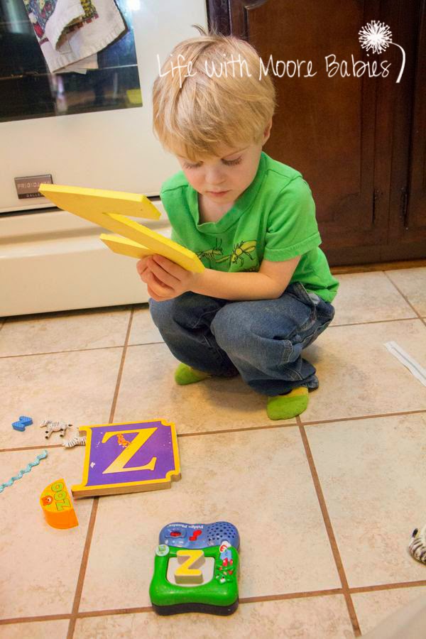 How to Make a Letter Z Sensory Bin - Life with Moore Babies