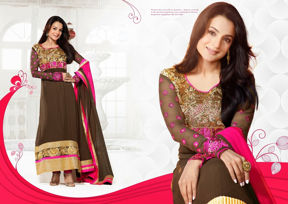 Amisha Patel In Bollywood Fashion Designer Dresses - Vega Fashion Mom