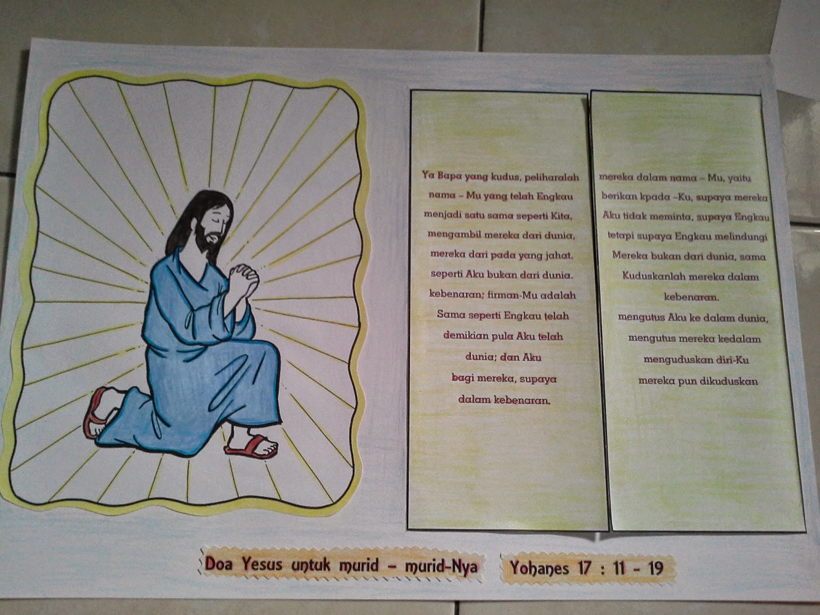 Doa Yesus untuk murid - murid-Nya -> Yohanes 17 : 11 - 19