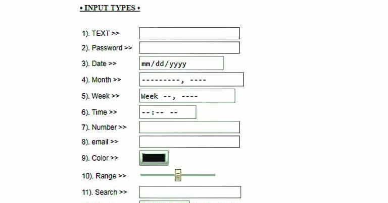 HTML(Bullets,input type, attribute, semantic tag) - web design