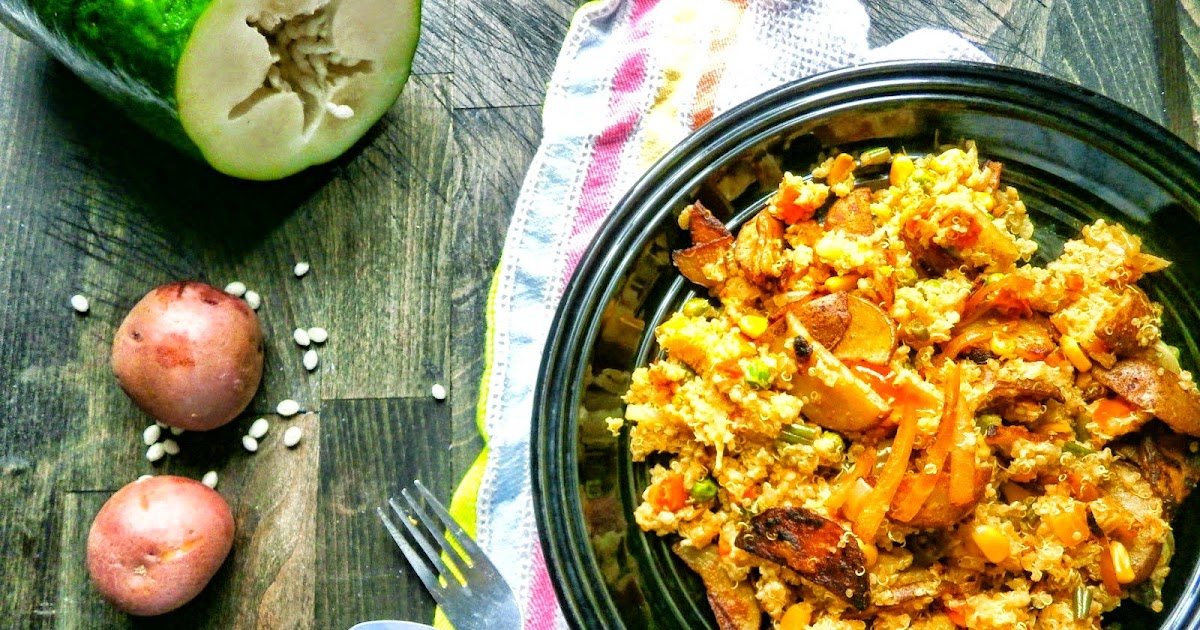 Quinoa Pilaf with raw papaya,red potato & mixed vegetable