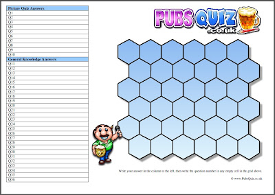 PubsQuiz blog: Bingo Style Pub Quiz